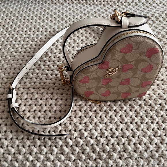 Coach | Bags | Coach Heart Crossbody Bag In Signature Canvas With Heart ...